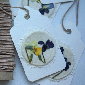 Real Violet Flower Tags Set | Vintage Hand Tags With Wildflowers ...