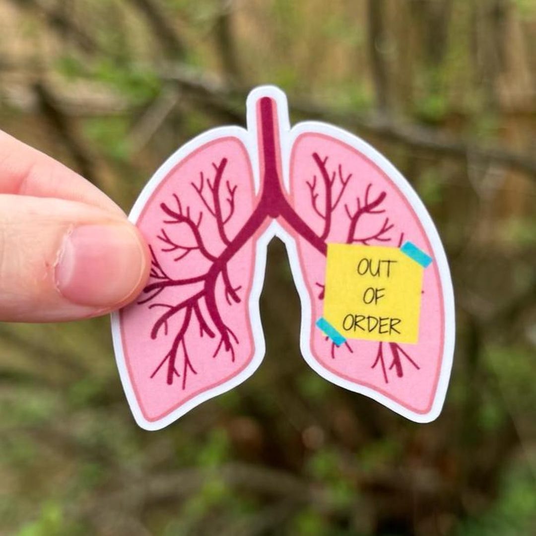 Lungs Out of Order Stickers, Funny Chronic Illness Stickers, Cystic ...