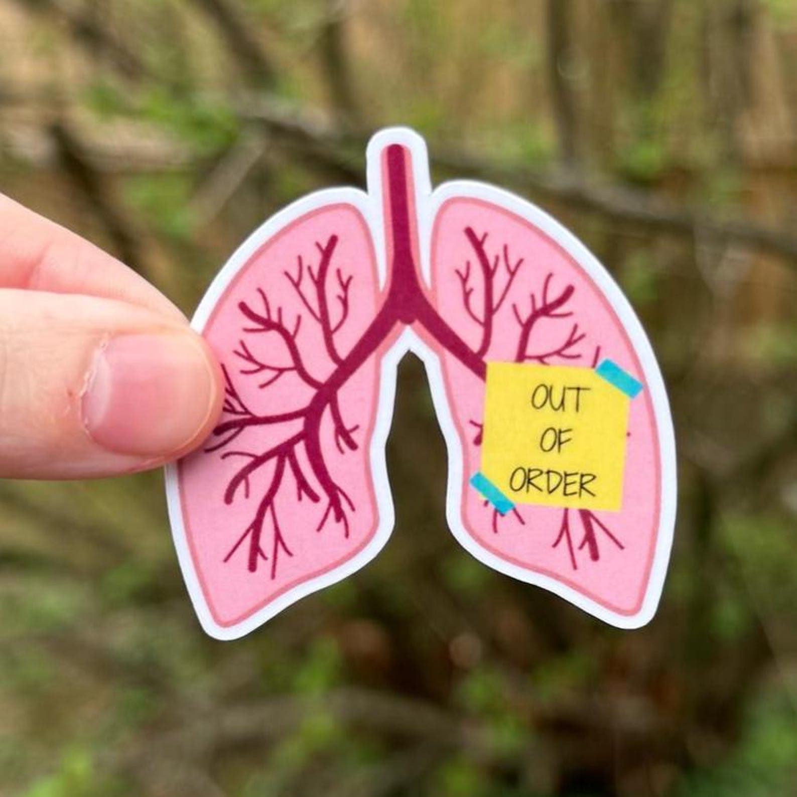 Lungs Out of Order Stickers, Funny Chronic Illness Stickers, Cystic ...