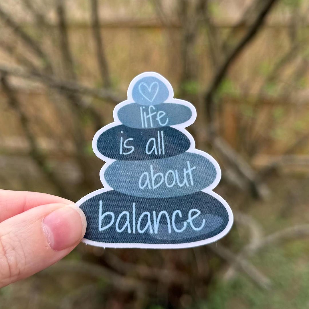 Life is All About Balance Sticker, Rock Stack Sticker, Mental Health ...
