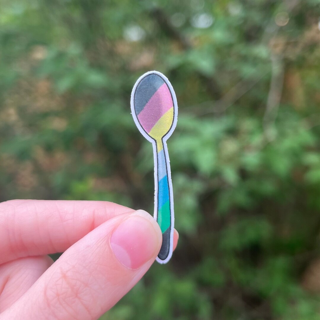 Disability Pride Flag Spoon Sticker, Pride Spoon Sticker, Spoonie ...