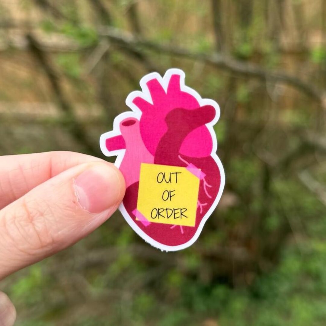 Heart Out of Order Stickers, Funny Chronic Illness Stickers, Pacemaker ...