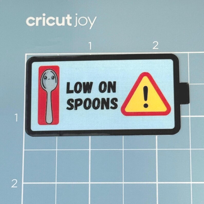 Low on Spoons Low Battery Sticker, Chronic Illness Spoonie, Disability ...