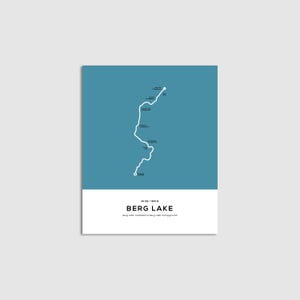 Berg Lake Trail Map - Trail Map Print - Banff Print - Hiking Gift ...