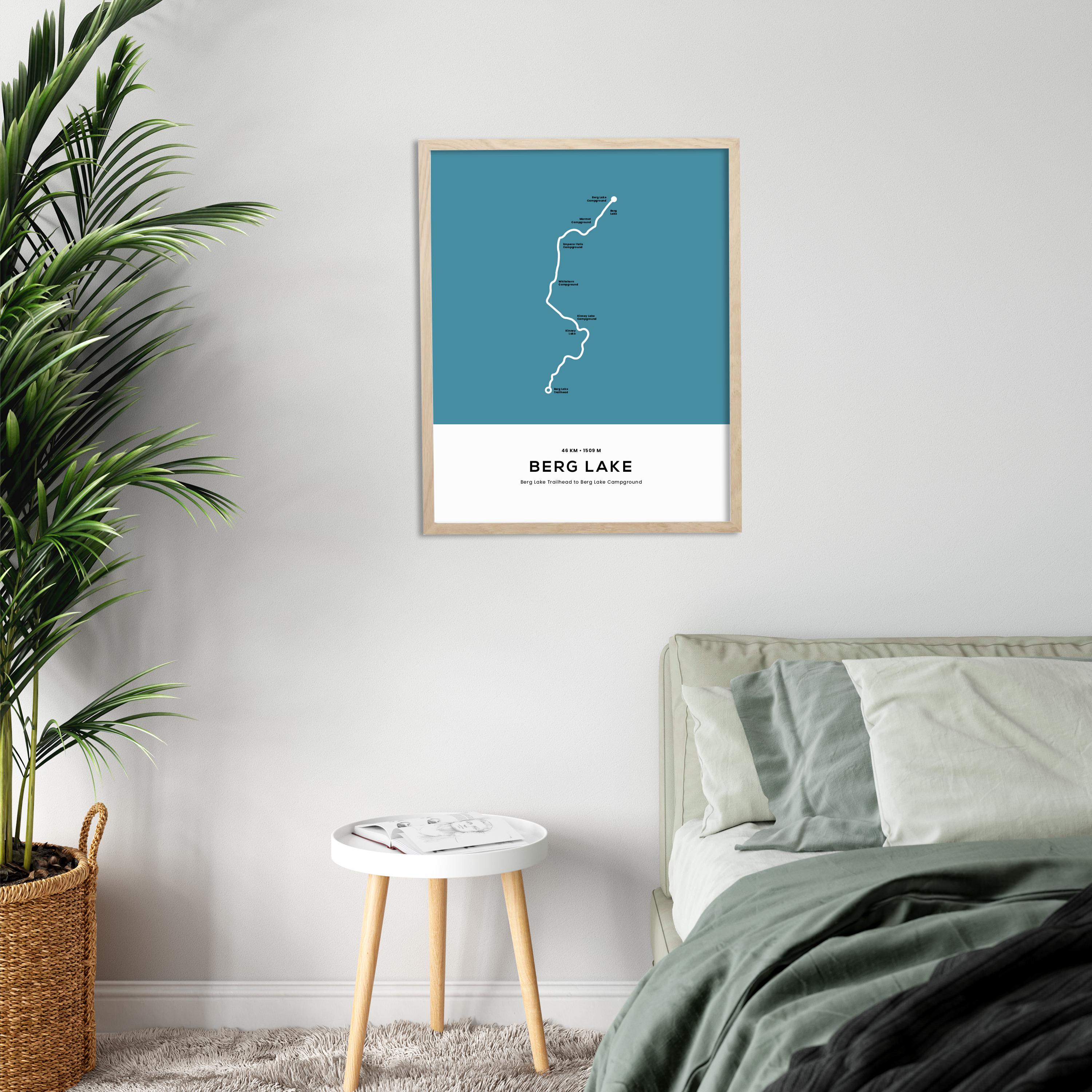 Berg Lake Trail Map - Trail Map Print - Banff Print - Hiking Gift ...