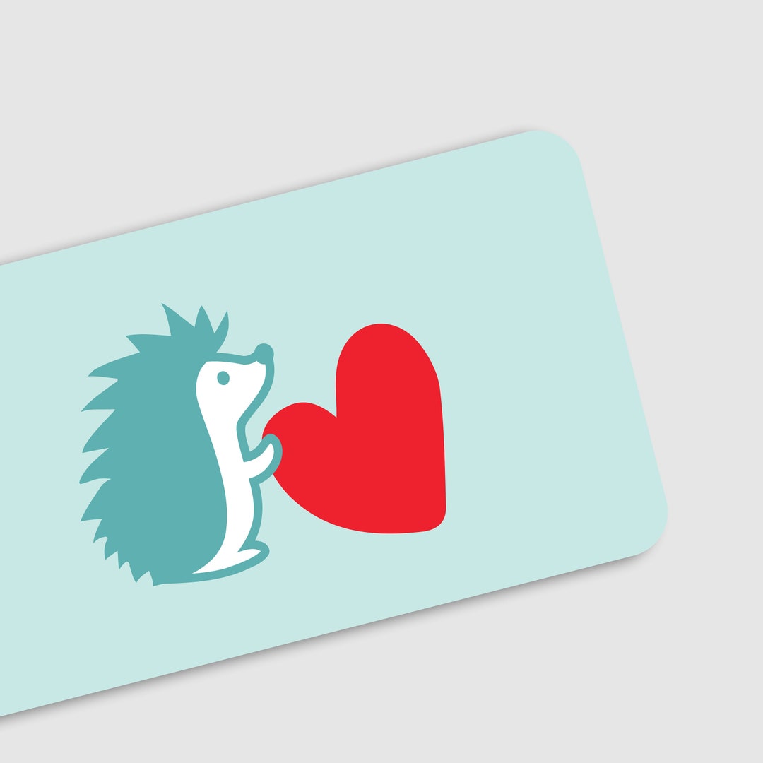 Hedgehog Love Mini Notes - Minimalist Thank You Cards - Etsy