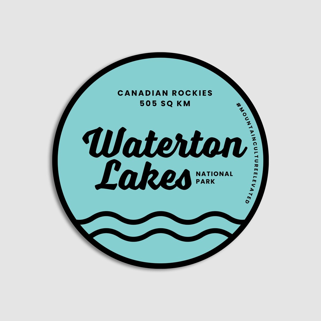 Waterton Lakes National Park Sticker - Vinyl Sticker - Nature Sticker ...