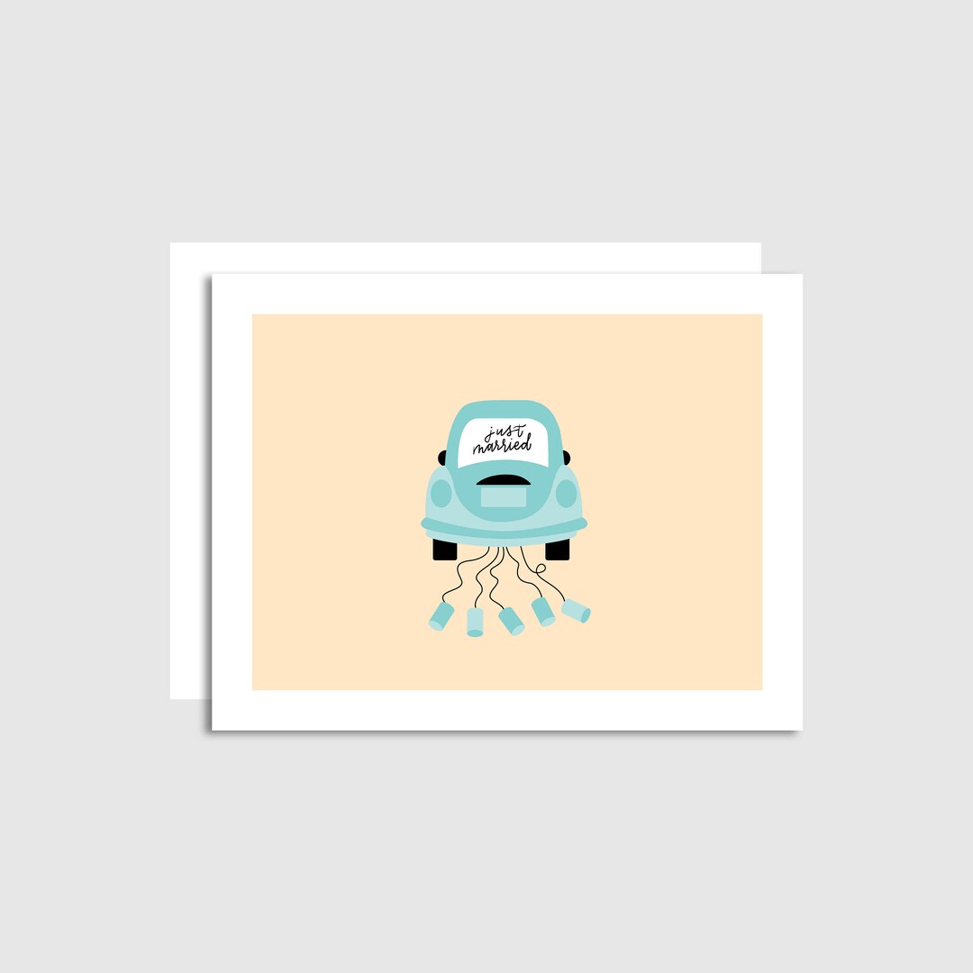 Just Married, Wedding Card, Cute Wedding Card, Wedding Adventure ...