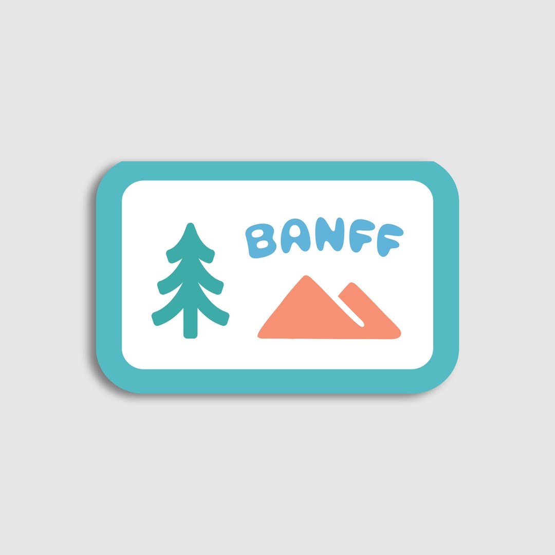 Banff Mountain Tree Sticker - Vinyl Sticker - Nature Sticker - Banff ...