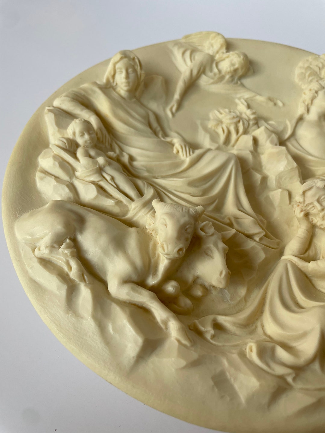 Vintage Alabaster Nativity Scene Plate by A. Santangela - Etsy