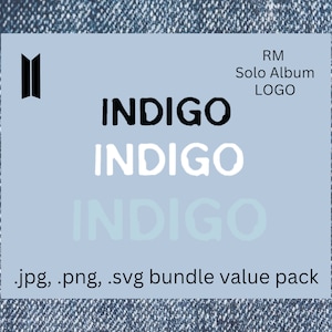 BT21 Rm Indigo Solo Album Logo Svg Png Jpg Boyband Svg Bt21 Svg Namjoon Svg Suga Jungook Wall ...