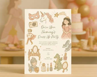 Editable Dress up Costume Birthday Party Invitation Instant Template ...