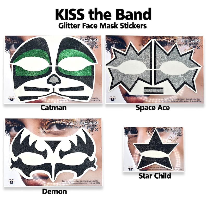 KISS Glitter Face Mask Stickers: Halloween Costume - Etsy