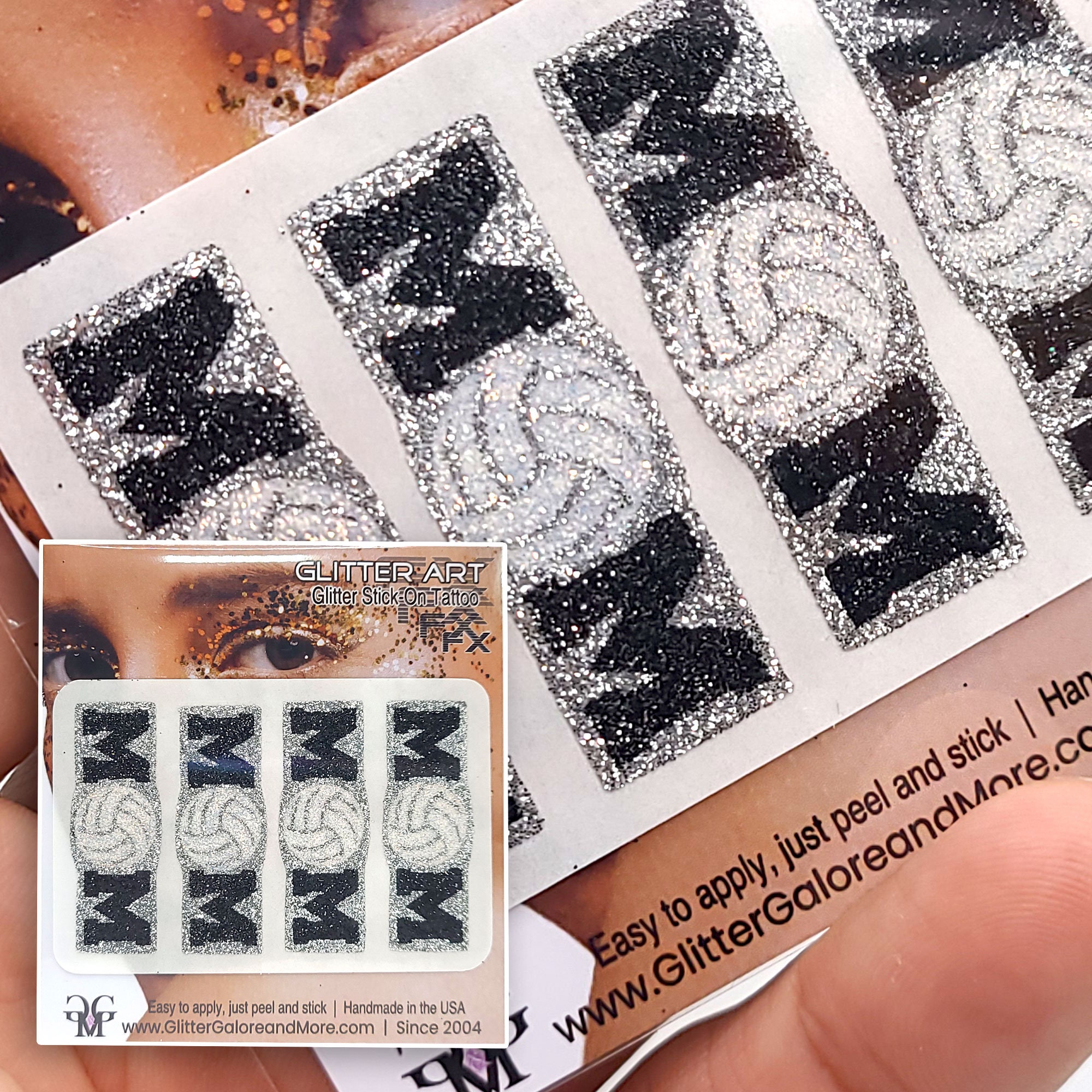 Volleyball Glitter Temporary Tattoo Stickers: Team Face Decals - Etsy