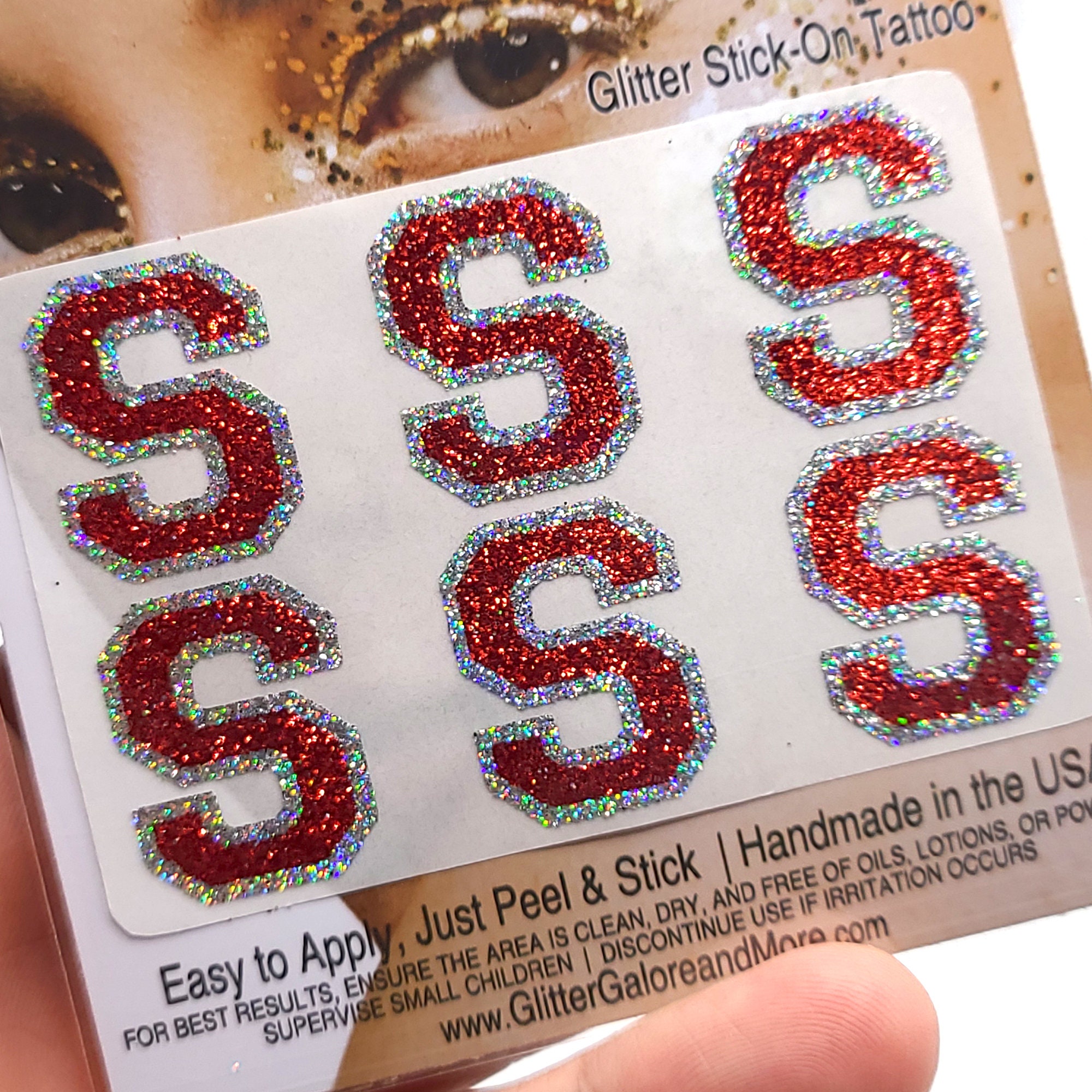 Varsity Glitter Tattoo Stickers: Two-color School Letters & Numbers - Etsy
