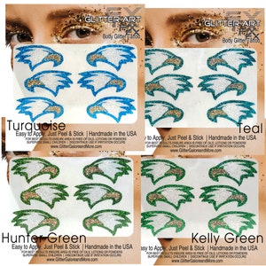 Glitter Eagle Face Stickers: Game Day Temporary Tattoos - Etsy