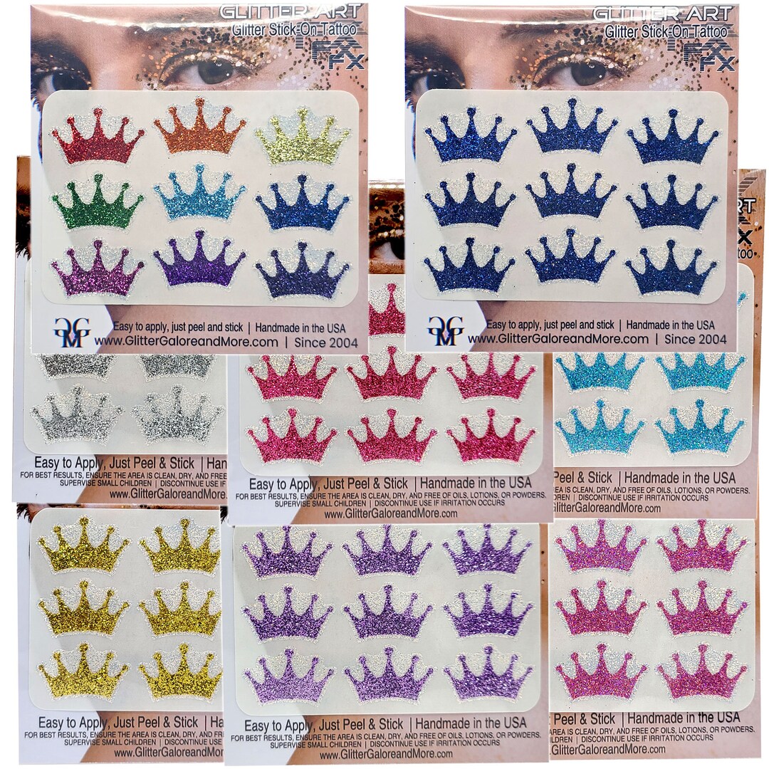Crown Glitter Tattoo Stickers, Straighten Your Crown Glitter Stickers ...