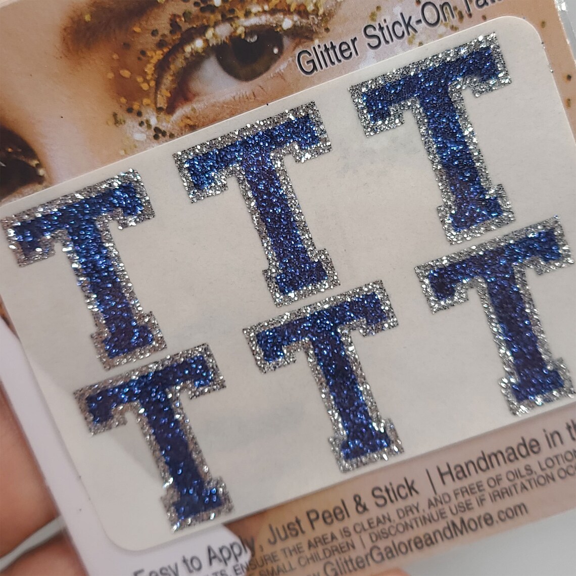 Varsity Glitter Tattoo Stickers: Two-color School Letters & Numbers - Etsy