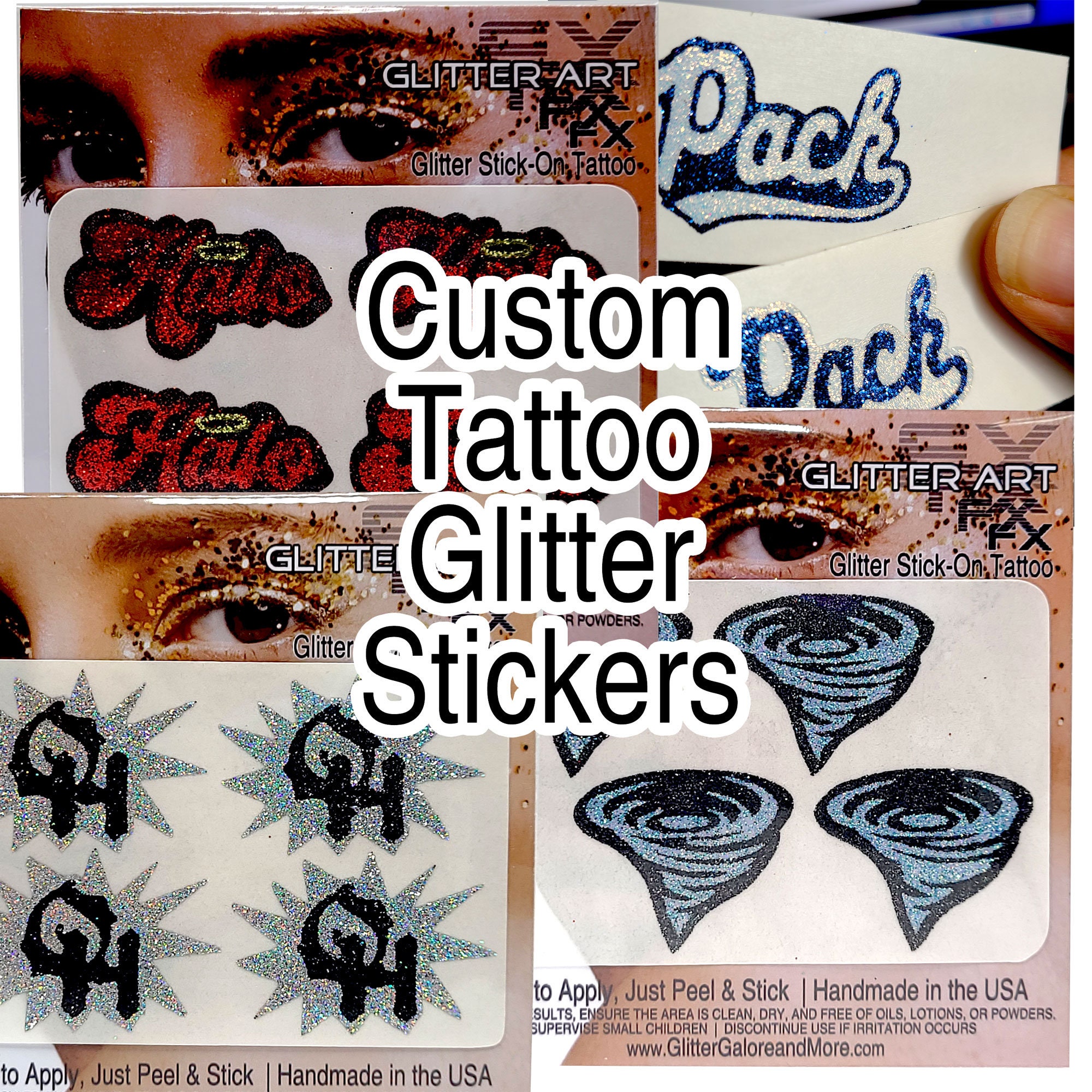 Custom Made-to-order Logo Tattoo Stickers 4, Send Us Your Artwork - Etsy