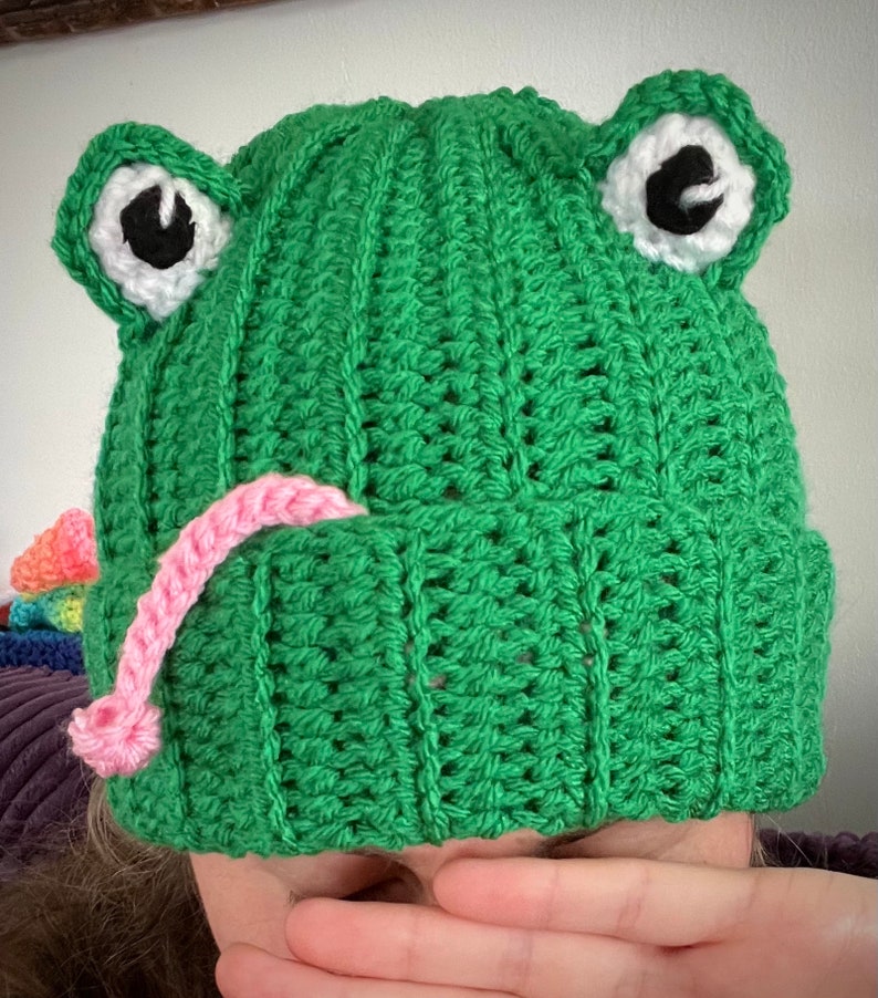 Frog Hat Crochet Pattern, Digital Download Crochet, Frogtastic Hat ...