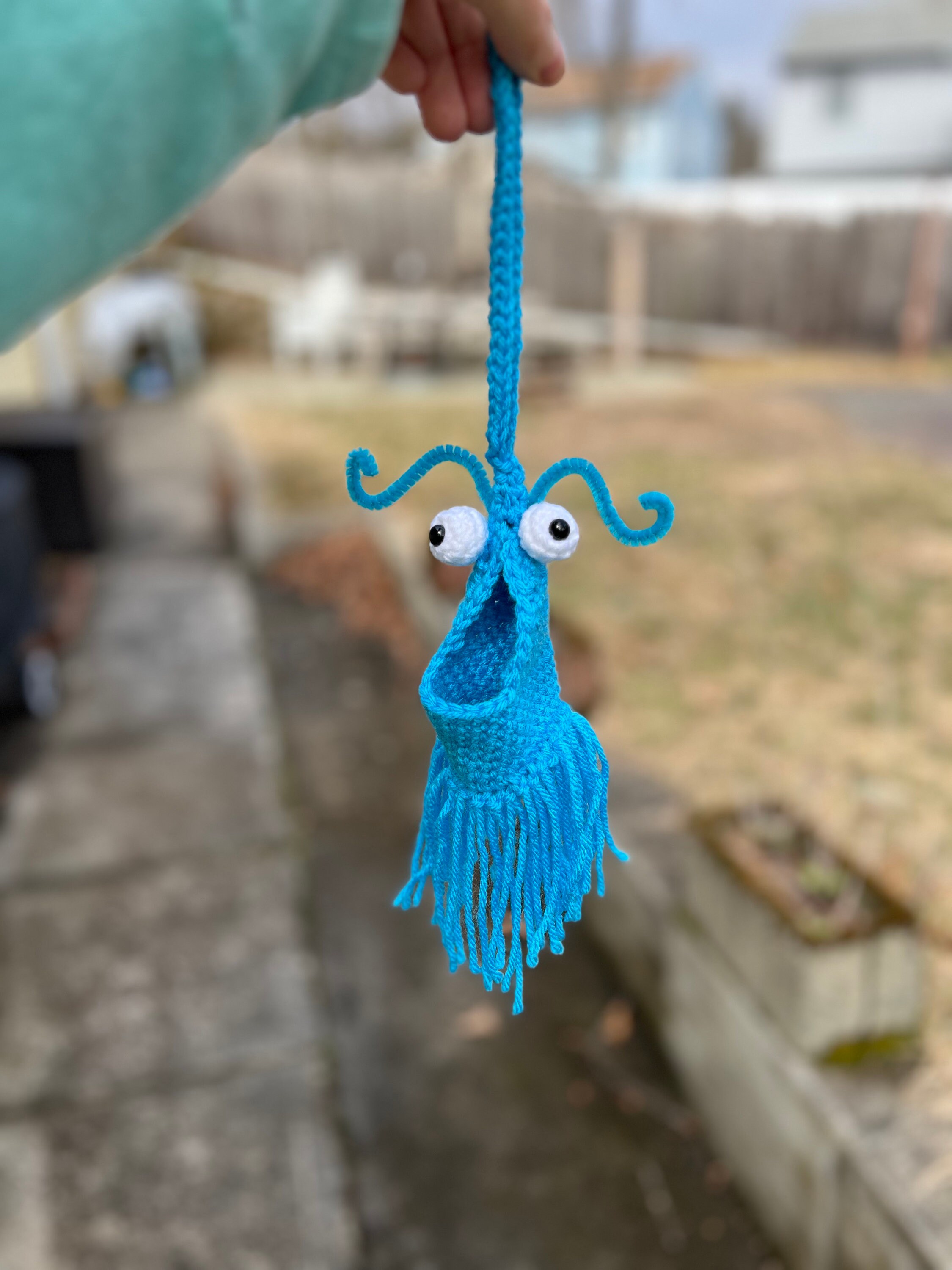 Little Alien Martian Car Hanger, Crocheted Car Accessory, Small Item ...