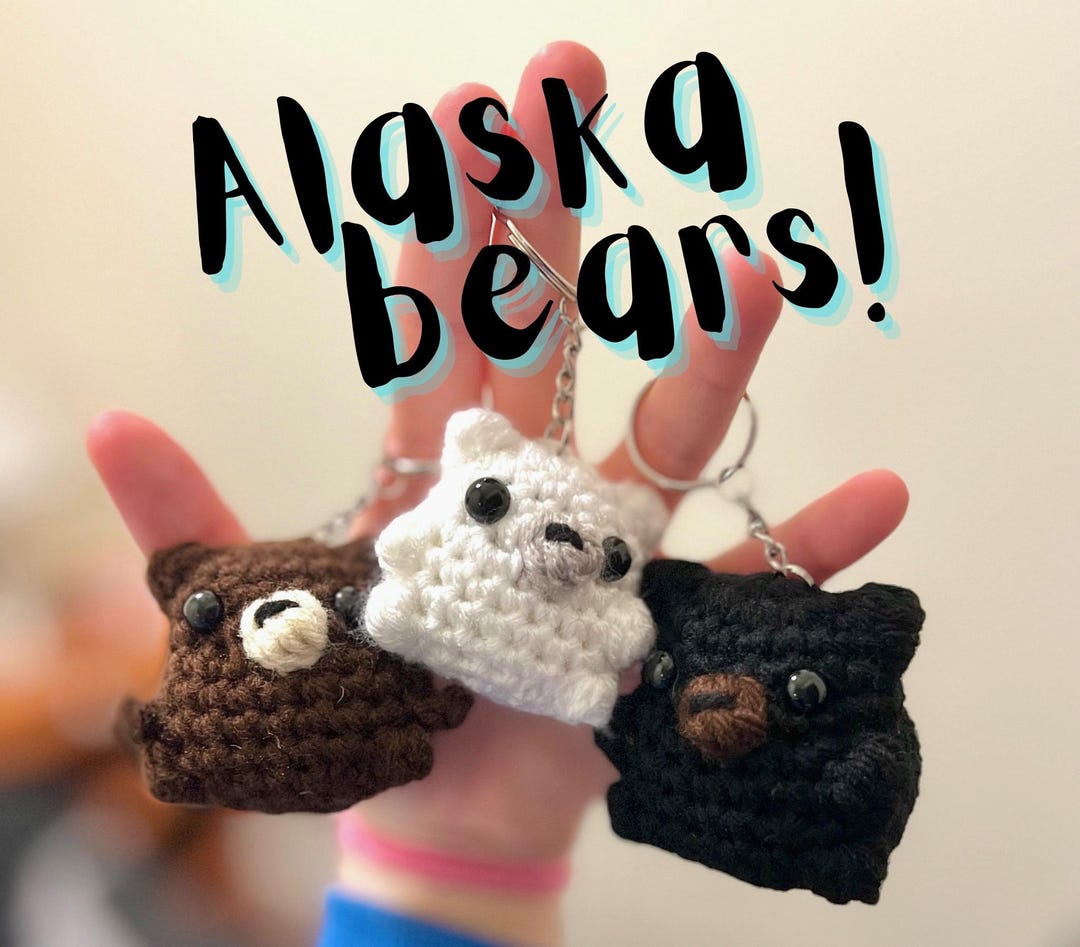 Little Juneau Alaska Bear Keychain, Polar Bear Bag Charm, Black Bear ...