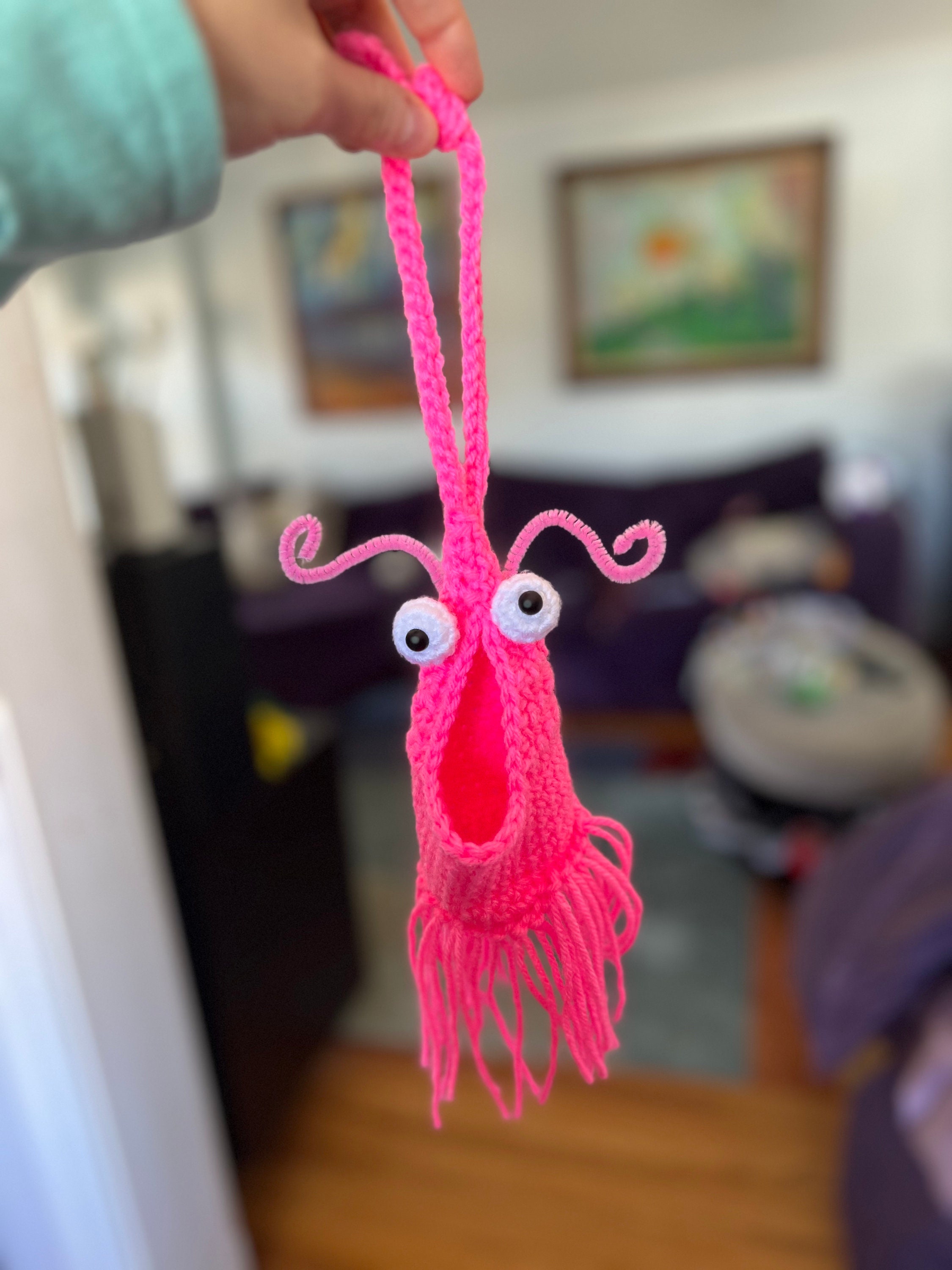 Little Alien Martian Car Hanger, Crocheted Car Accessory, Small Item ...