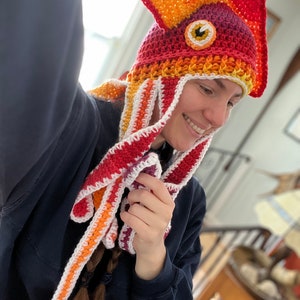 Squid Hat Crochet Pattern, Pdf Digital Download, Squidtastic Hat ...