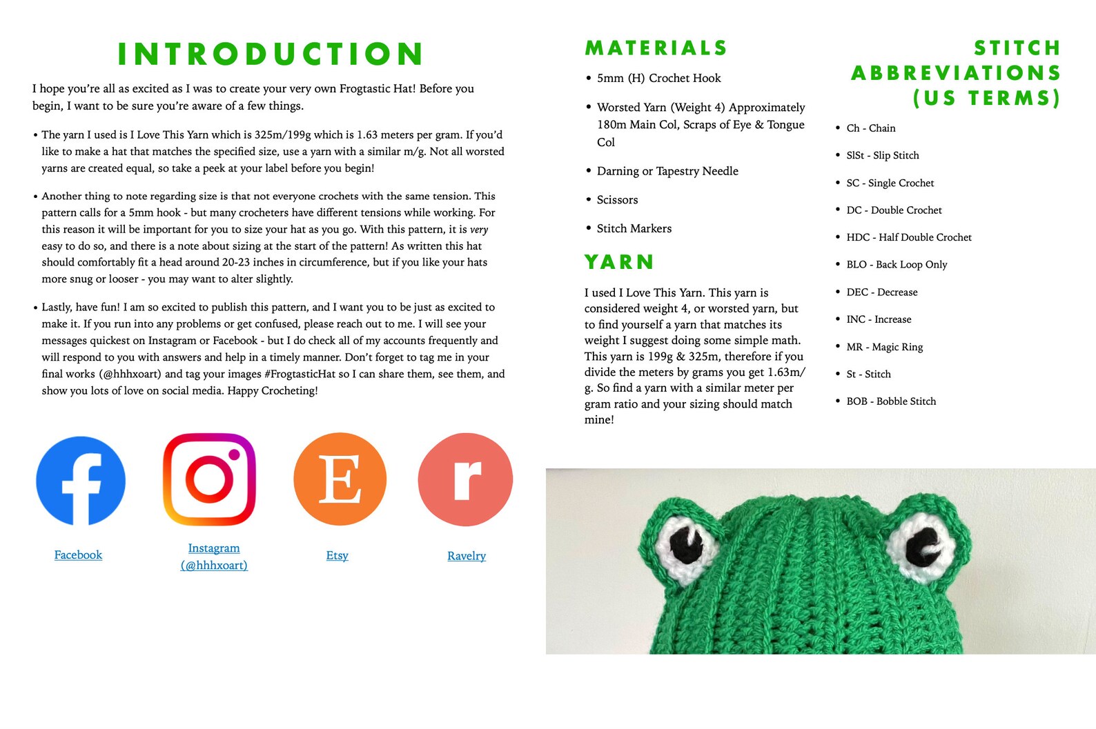 Frog Hat Crochet Pattern, Digital Download Crochet, Frogtastic Hat ...