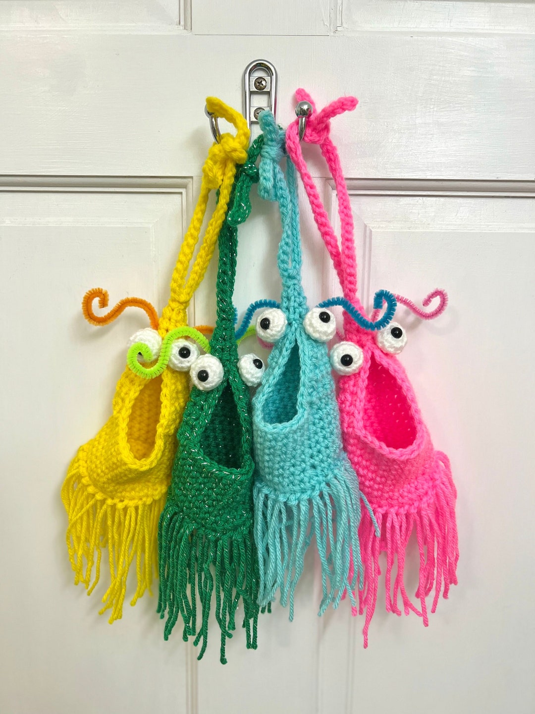 Little Alien Martian Car Hanger, Crocheted Car Accessory, Small Item ...