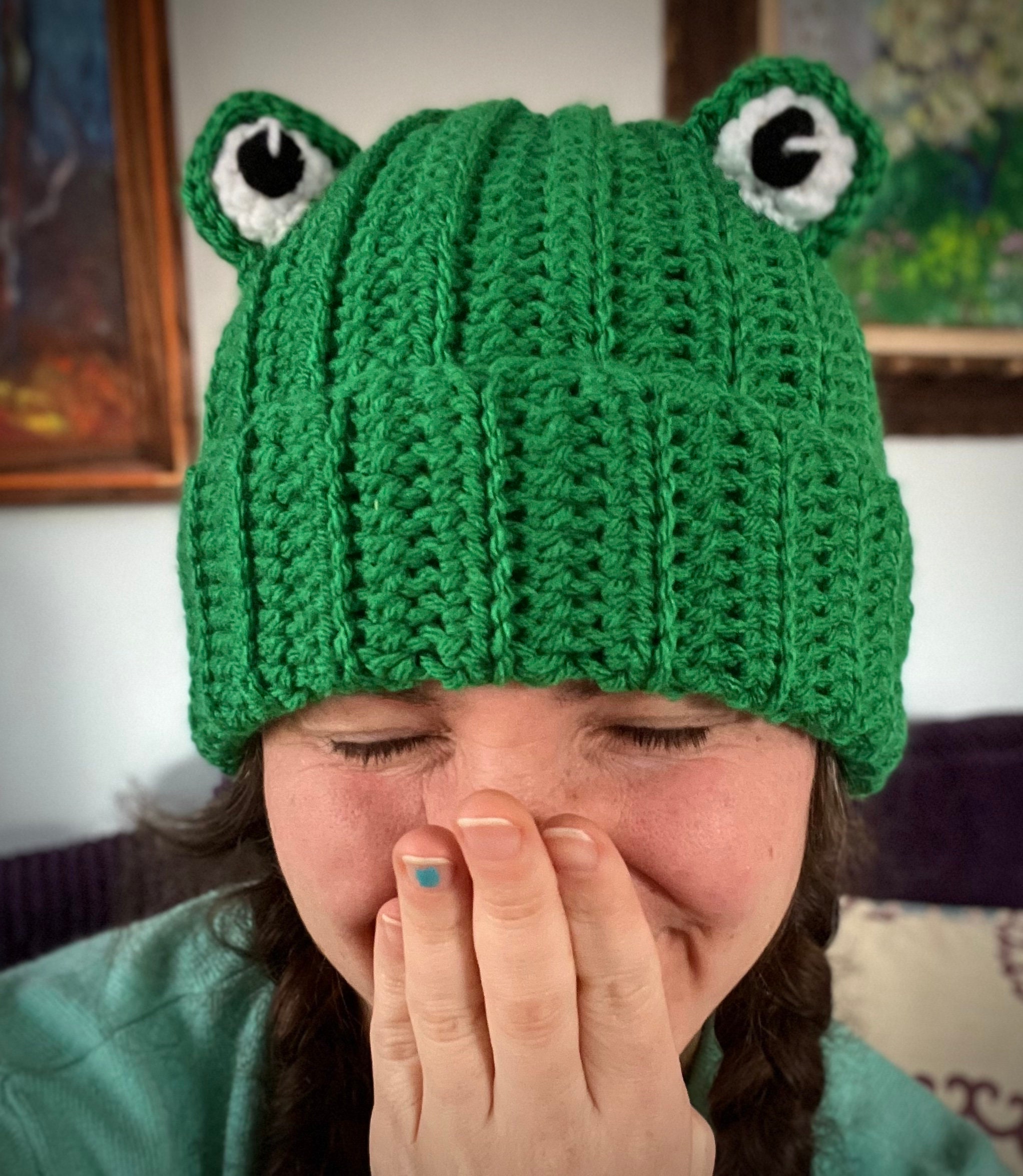 Frog Hat Crochet Pattern, Digital Download Crochet, Frogtastic Hat ...