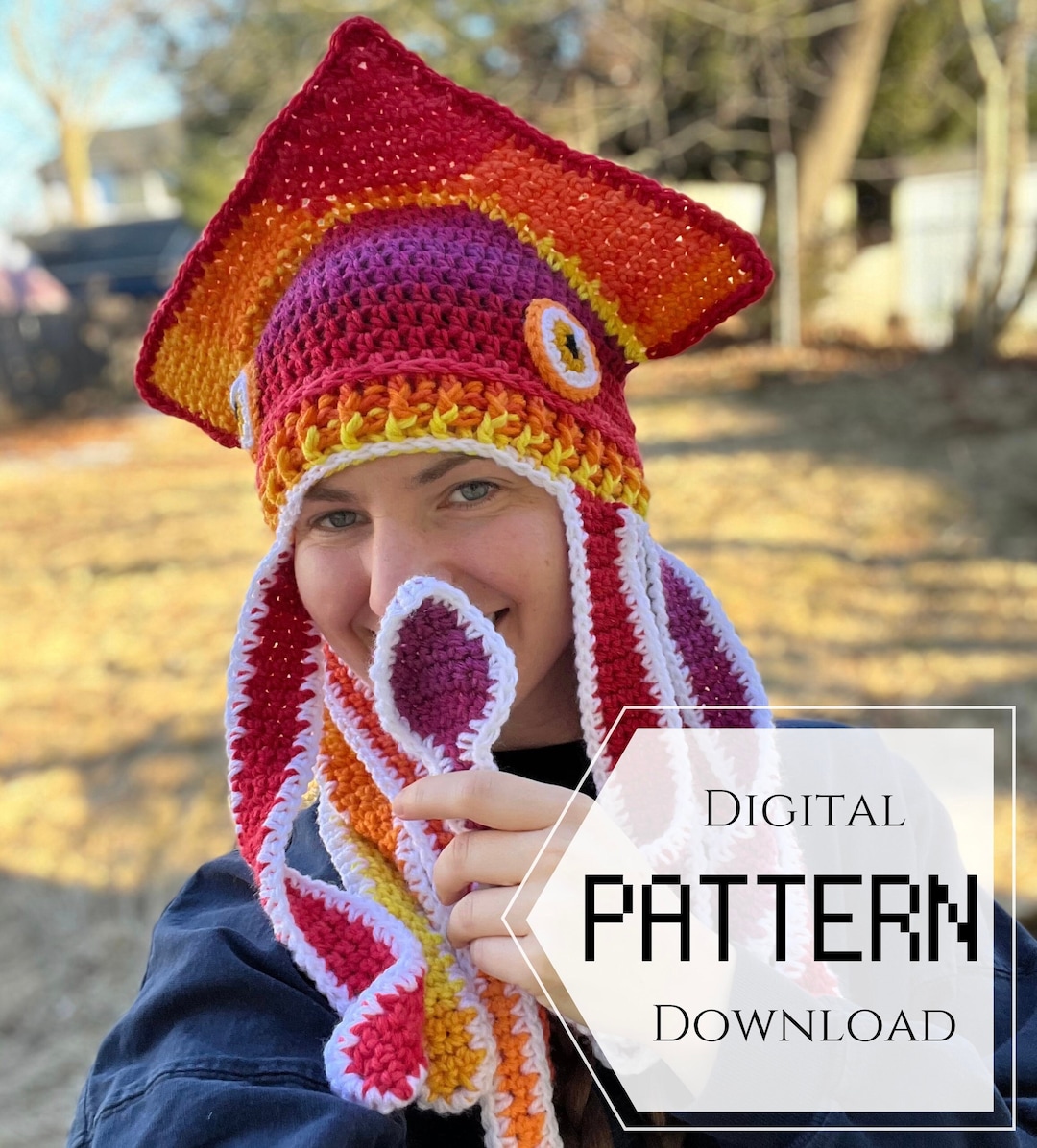 Squid Hat Crochet Pattern, Pdf Digital Download, Squidtastic Hat ...