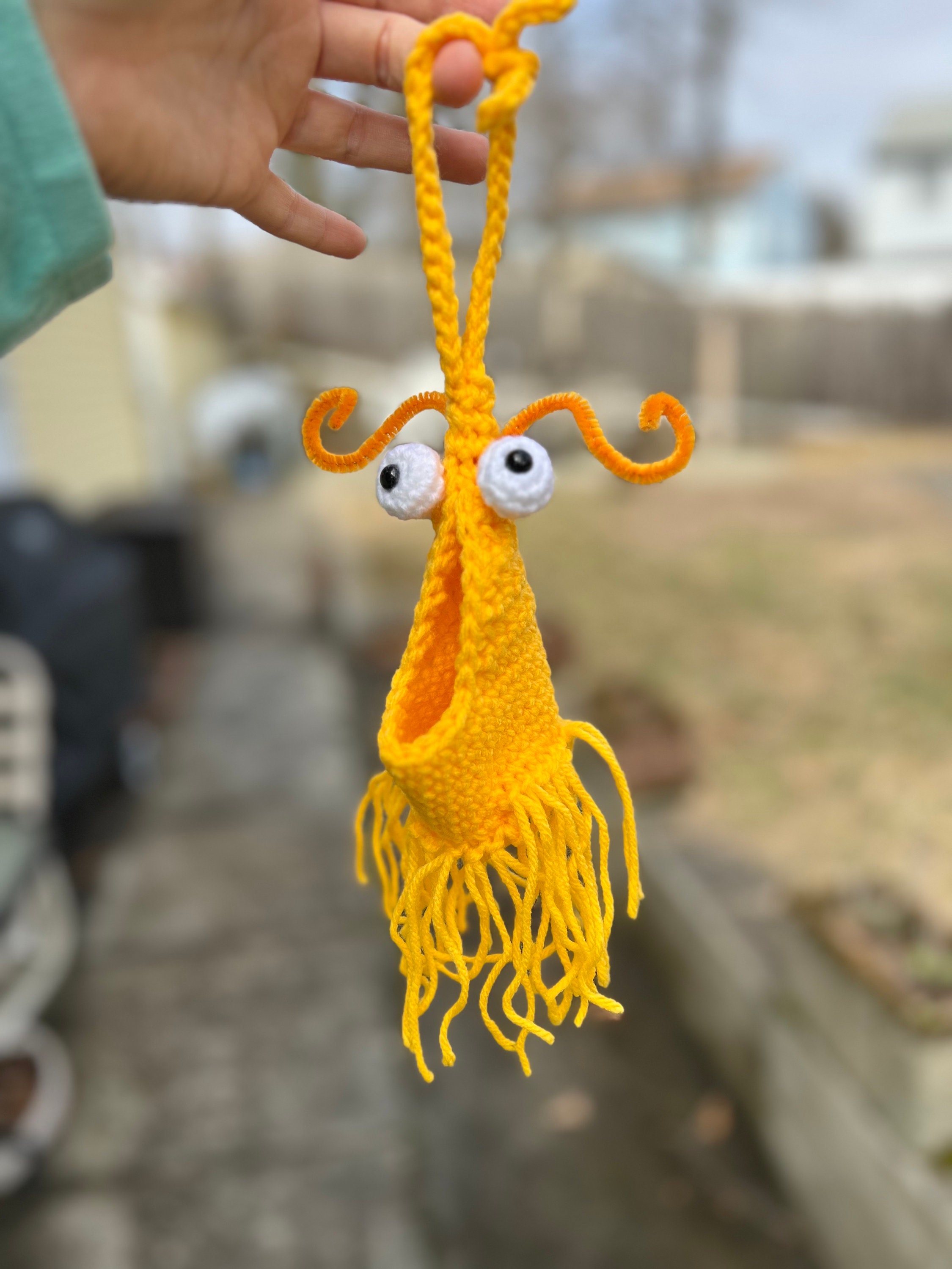 Little Alien Martian Car Hanger, Crocheted Car Accessory, Small Item ...