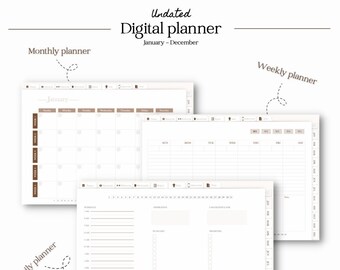 Undated Digital Planner Goodnotes Notability Planner Digital - Etsy