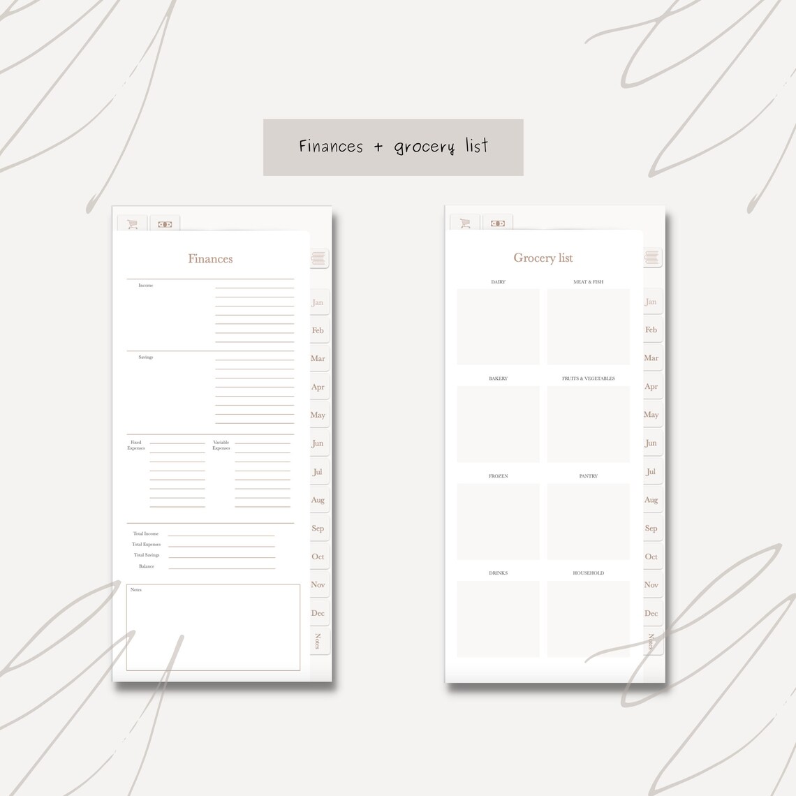 Digital Planner for Goodnotes iPhone | Minimalist Undated Planner PDF ...