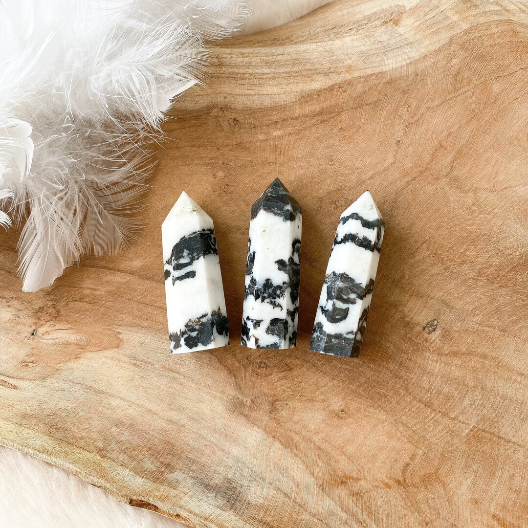 Zebra Marble Tower Wand Chakra Healing Stone Obelisk - Etsy
