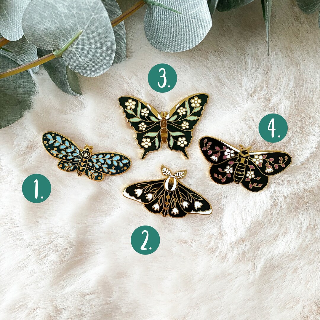Butterfly Pins as Pins in Gold Buttons Moth Brooch - Etsy