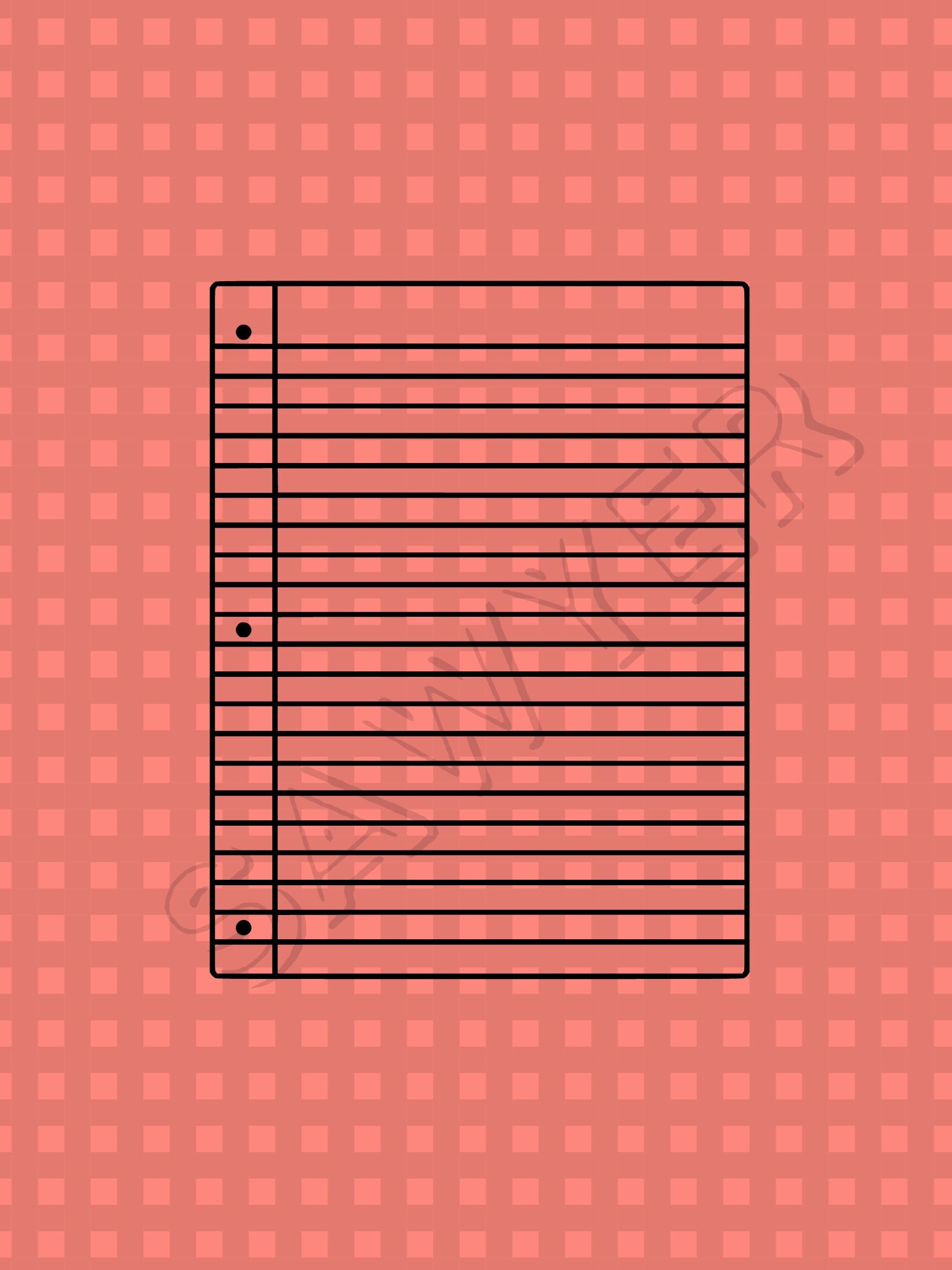 Lined Notebook Paper SVG, PNG, School Paper Clipart (digital Download ...