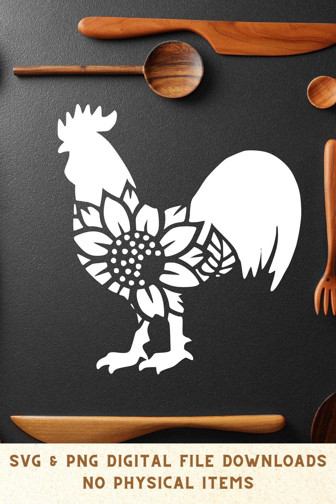Rooster Svg Flower Chicken Svg Rooster Kitchen Decor - Etsy Hong Kong