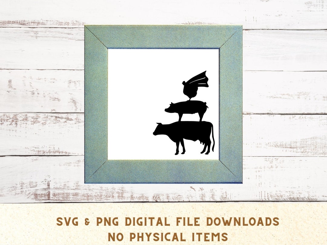 Stacked Farm Animals SVG, PNG, Cut Files, Farmhouse Kitchen SVG ...