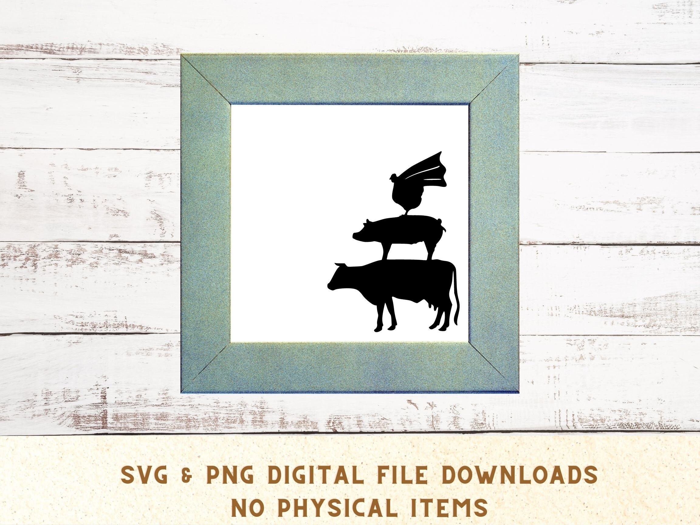 Stacked Farm Animals SVG, PNG, Cut Files, Farmhouse Kitchen SVG ...