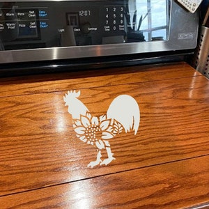 Rooster Svg, Flower Chicken Svg, Rooster Kitchen Decor, Sunflower Decal ...