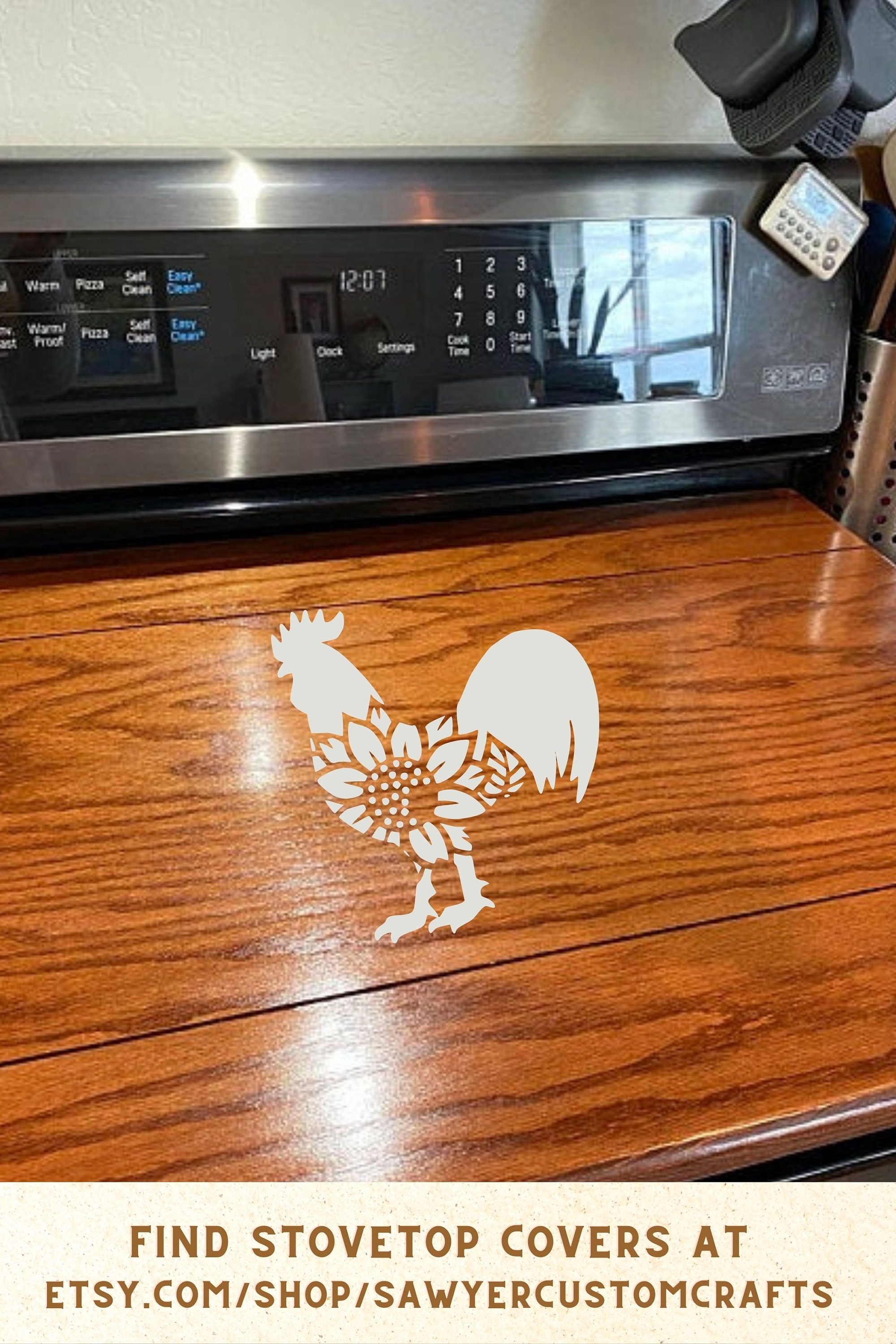 Rooster Svg, Flower Chicken Svg, Rooster Kitchen Decor, Sunflower Decal ...