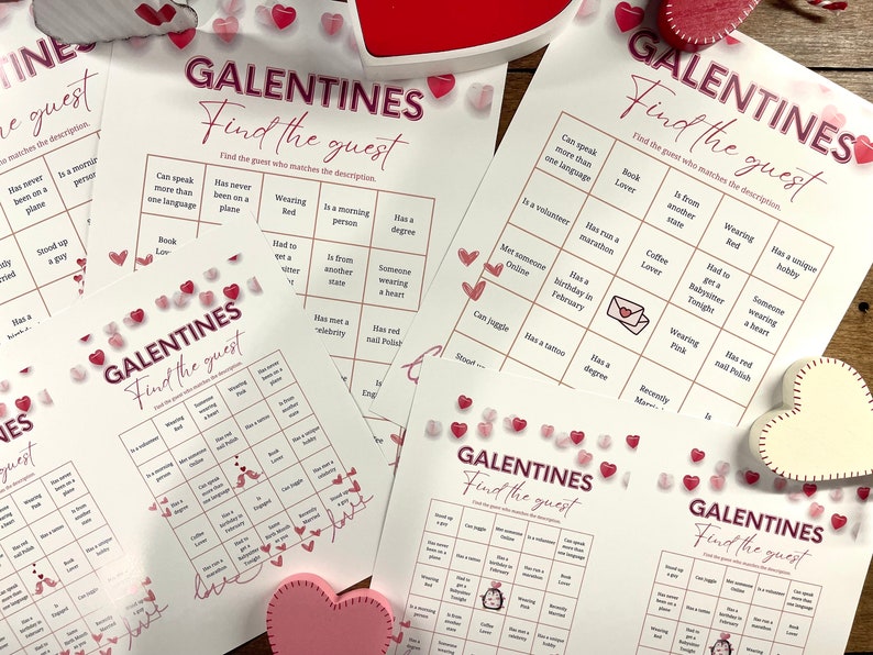 Galentines Day Bingo, Valentines Day Find the Guest Bingo, Party Game ...