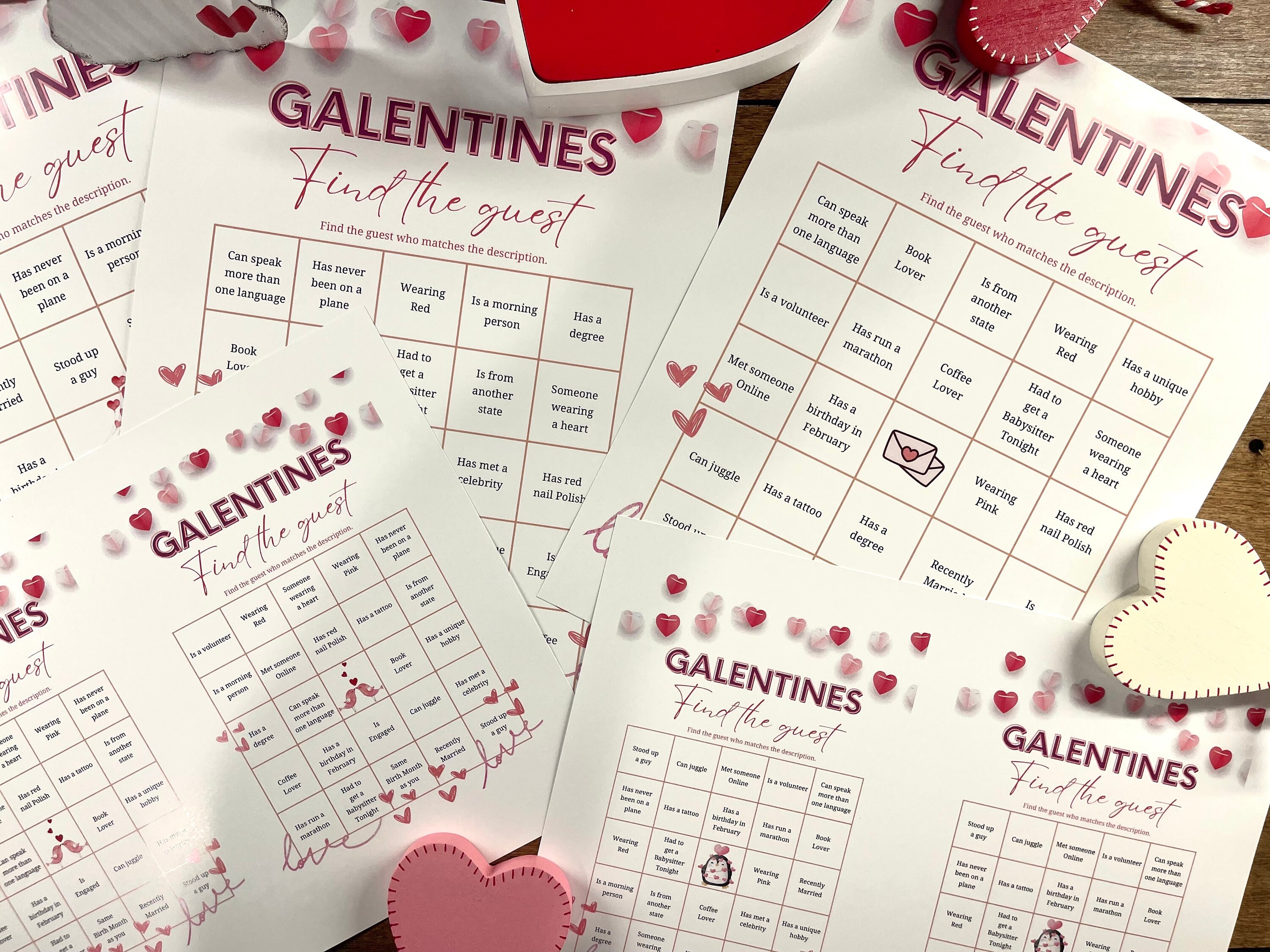 Galentines Day Bingo, Valentines Day Find the Guest Bingo, Party Game ...