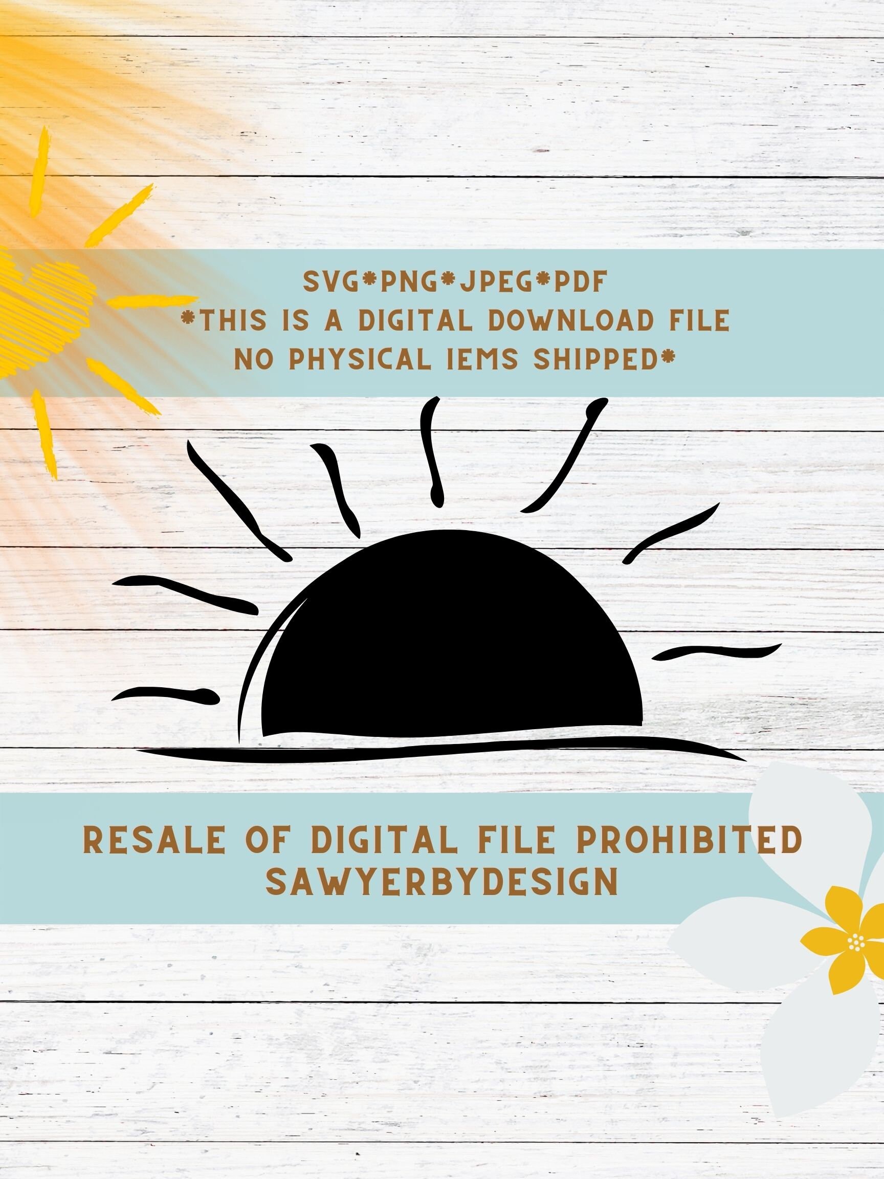 Sun SVG, Sunrise Vector, Sunset PNG, Ocean Tropical Island Beach, Lake ...