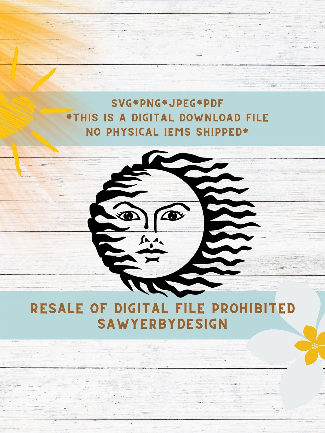 Sun Face SVG Sun Face Decor Celestial Wall SVG Png - Etsy