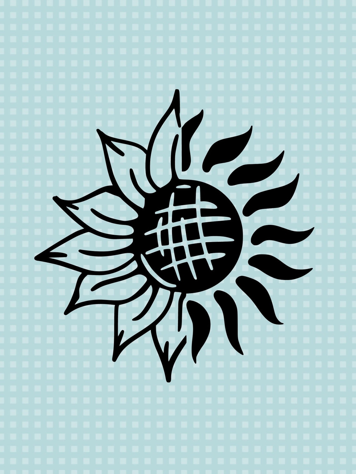 Half Sunflower Split Sunshine PNG Instant Digital Download | Etsy