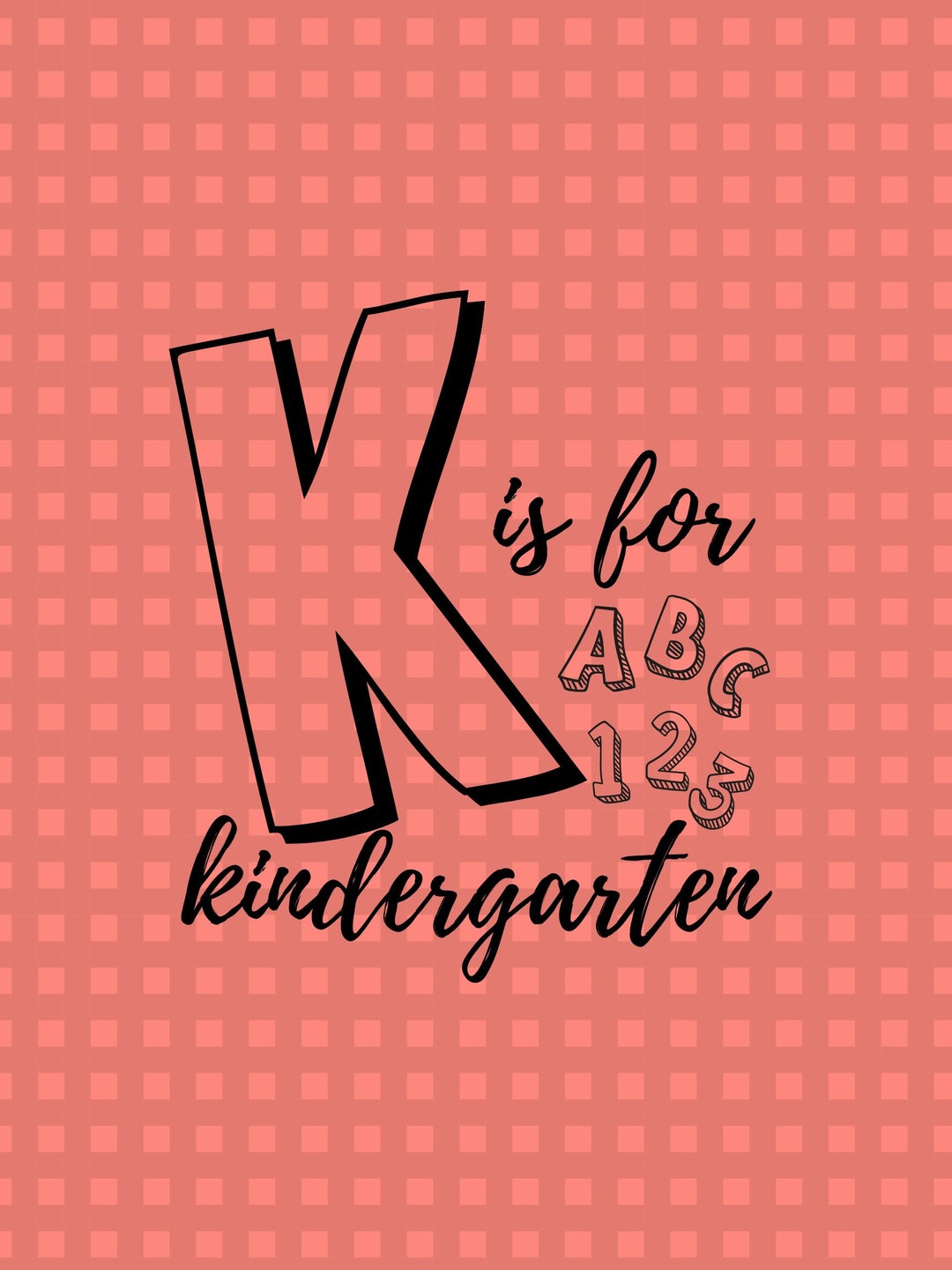 K is for Kindergarten Sign, Alphabet Preschool Sign, Back to School ...