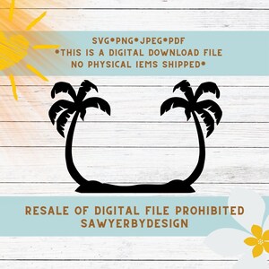 Palm Trees - Tropical Island SVG - Ocean Sunshine PNG - Vacation ...